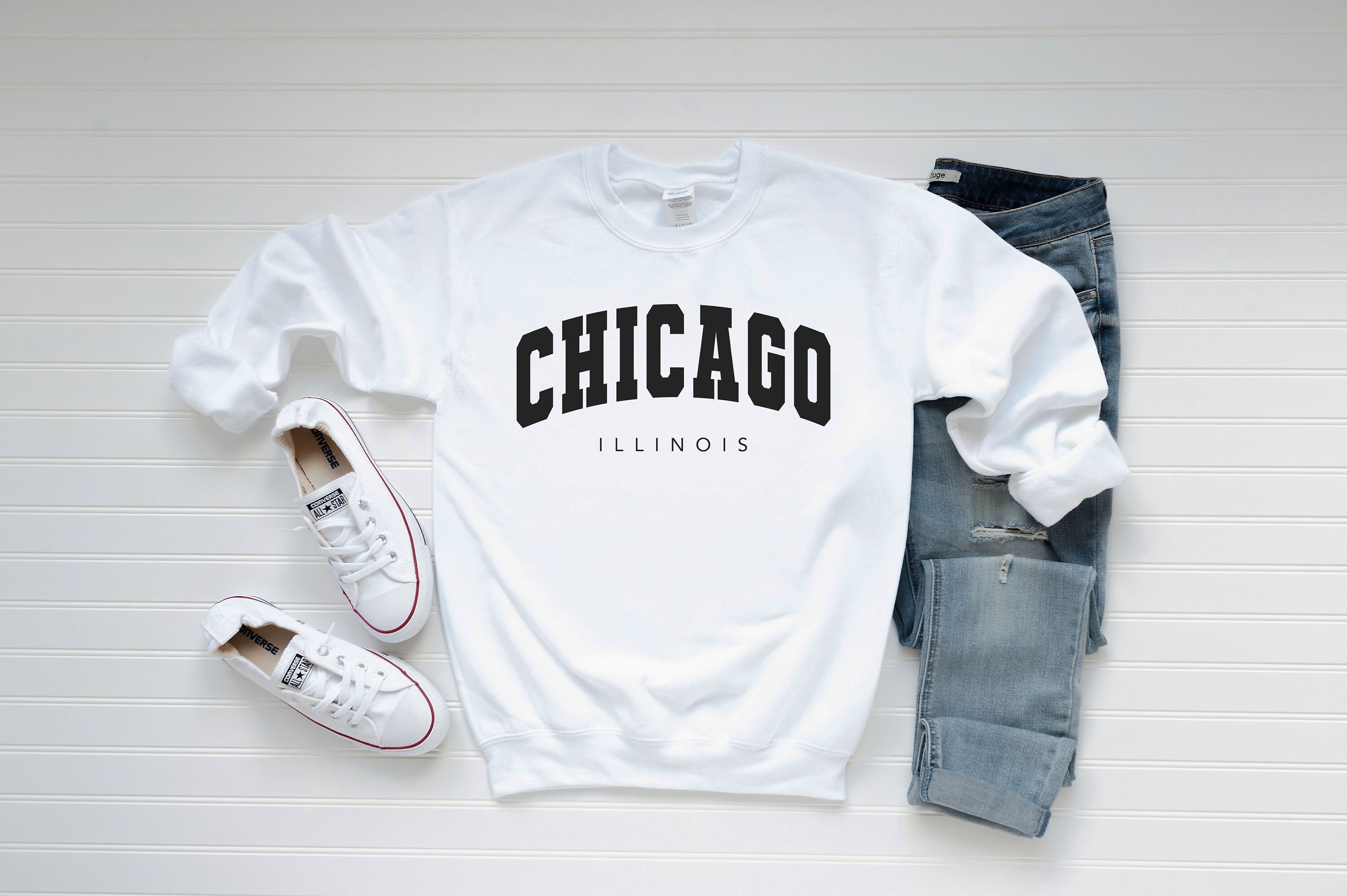 Chicago Varsity Crewneck Sweatshirt Chicago Sweatshirt | Etsy