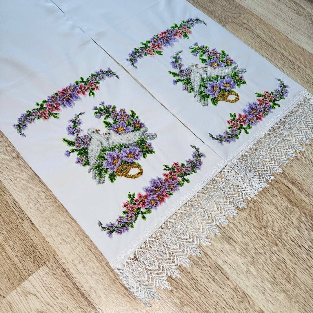 Ukranian Beaded Towel, Wedding Gift, Ukranian Hand Embroidered Wedding ...