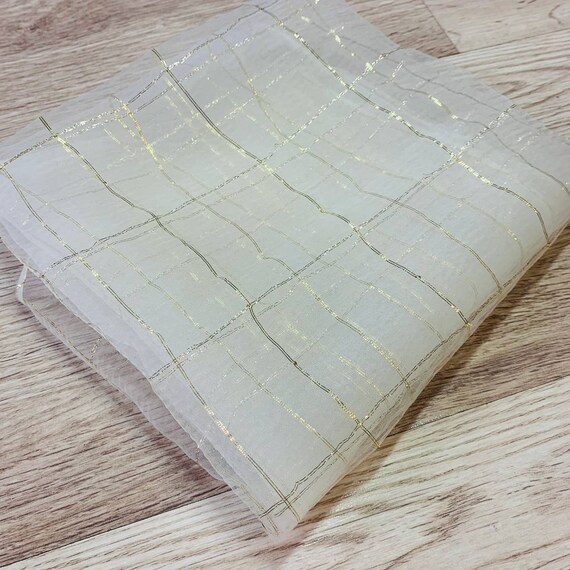 VINTAGE SHAWL, Soviet Ivory Vintage Nylon Chiffon Sca… - Gem