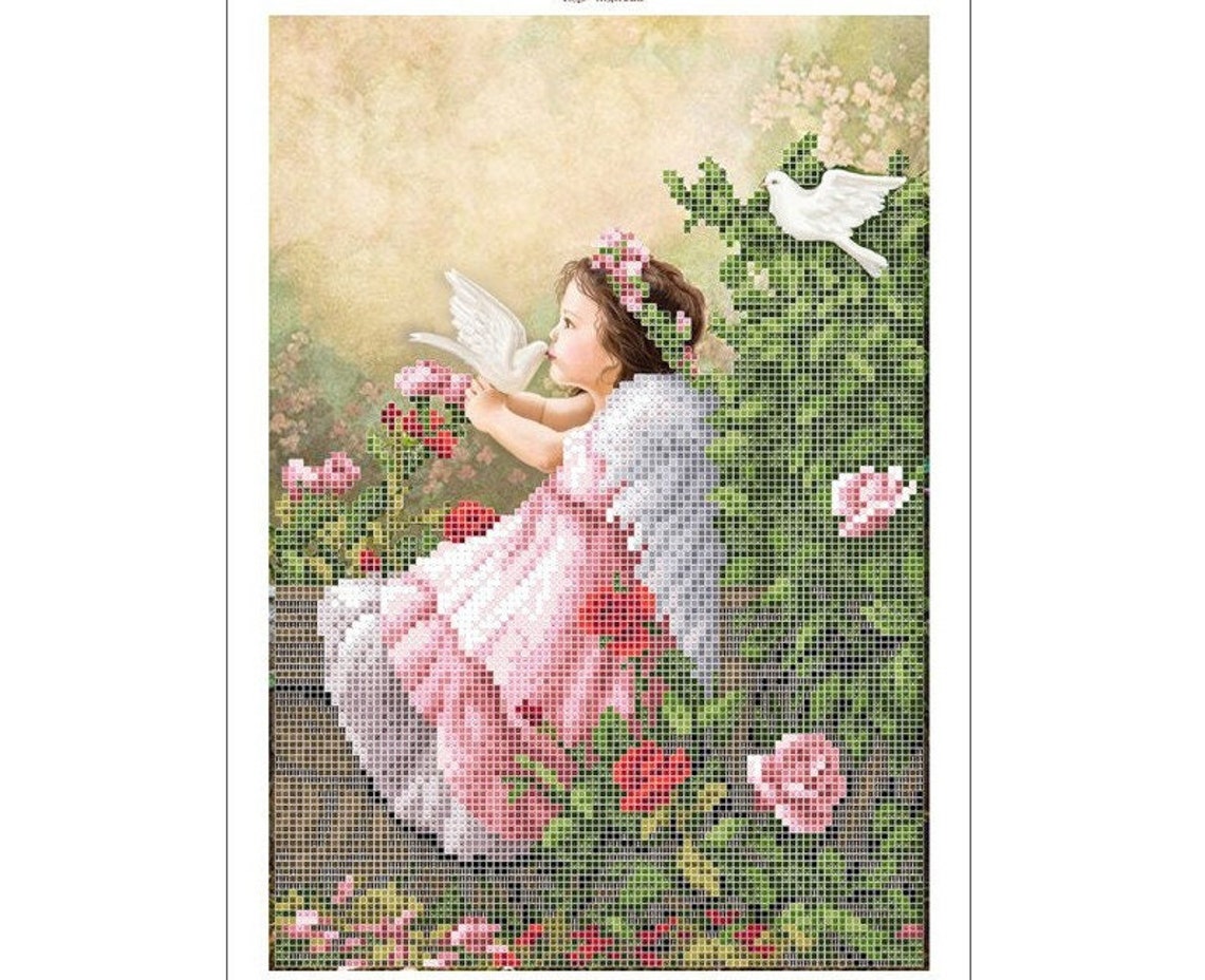 DIY Beadwork Kit. Bead Embroidery Kit-angel With Doves. Hand - Etsy