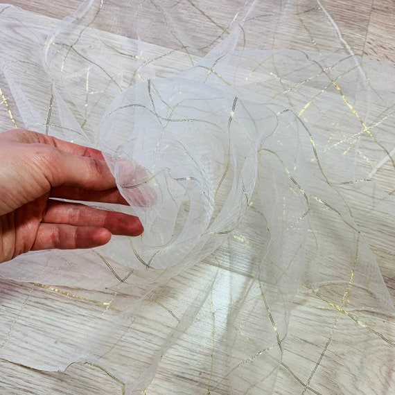 VINTAGE SHAWL, Soviet Ivory Vintage Nylon Chiffon Sca… - Gem