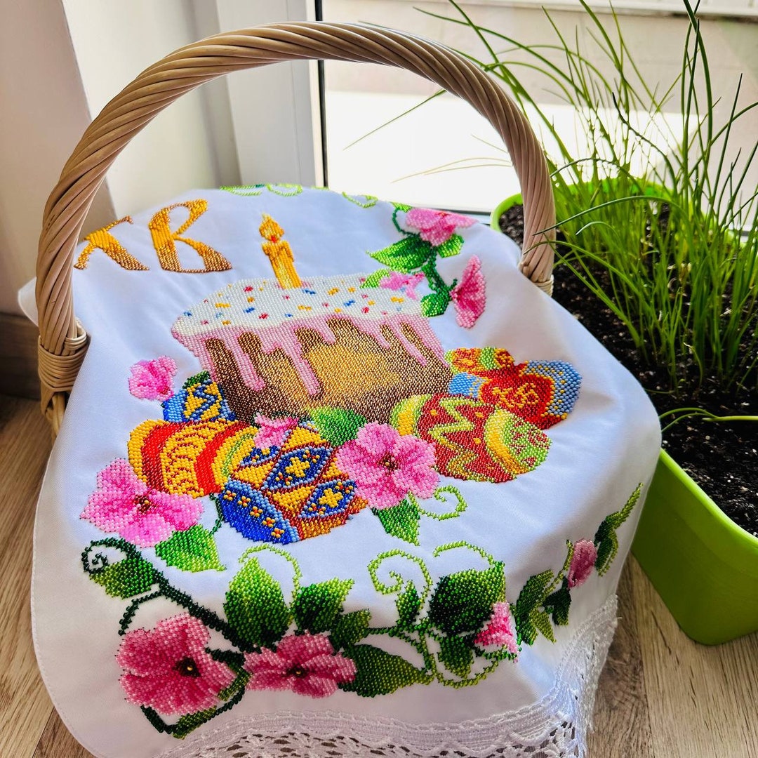 Easter Orthodox Basket Cover, Beautiful Easter Gift Towel, Handmade ...