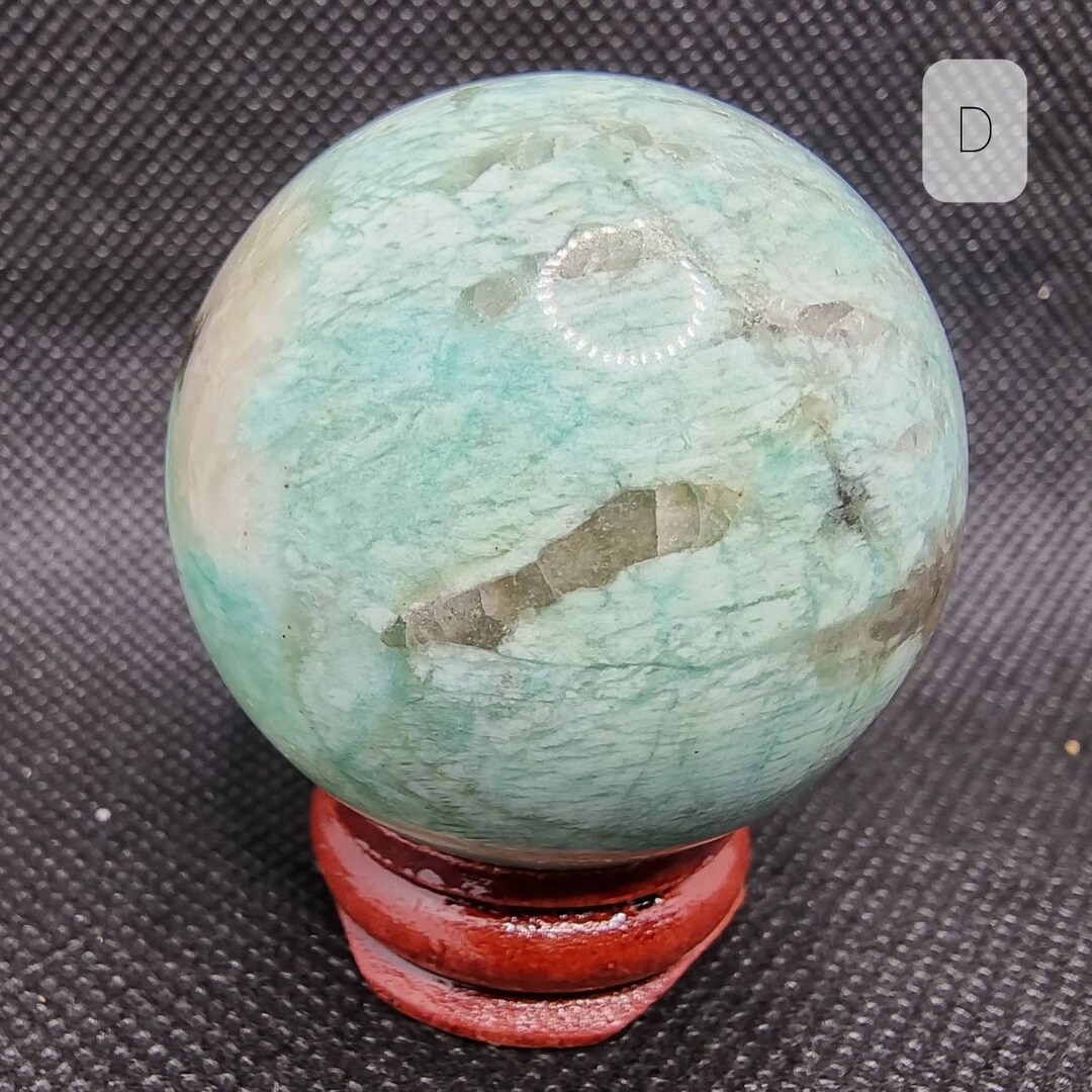 Amazonite Spheres With Smokey Quartz. Carved Crystal Gemstone - Etsy