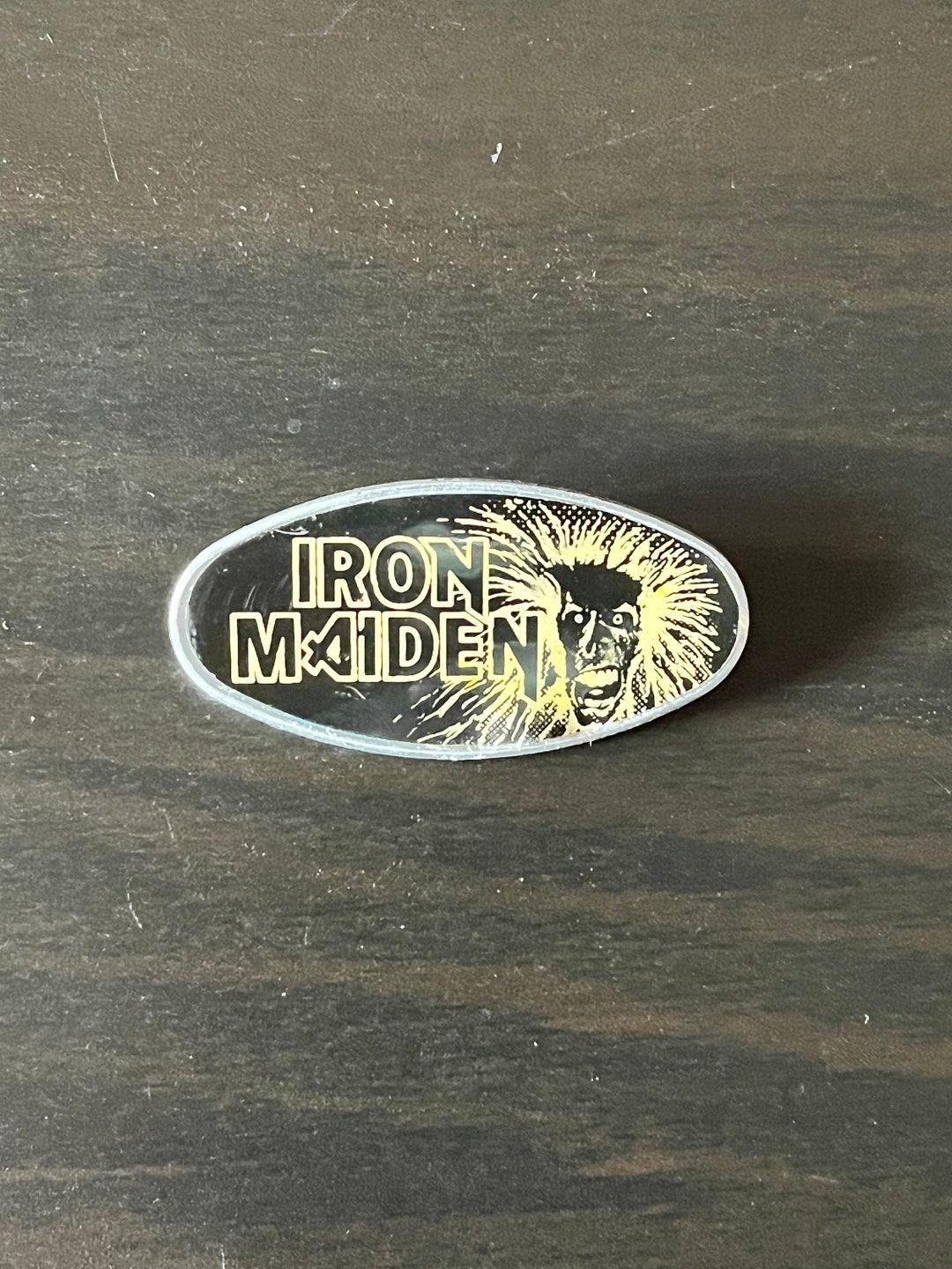 Iron Maiden 'iron Maiden' Original Vintage Pin Badge - Etsy