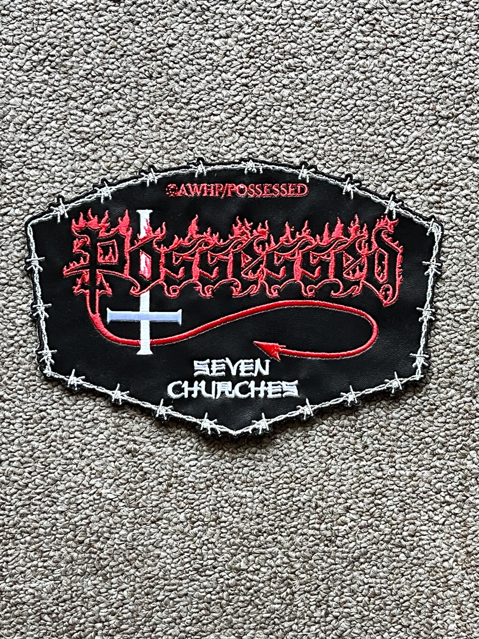 Possessed 'seven Churches' Leather Mini Back Patch - Etsy