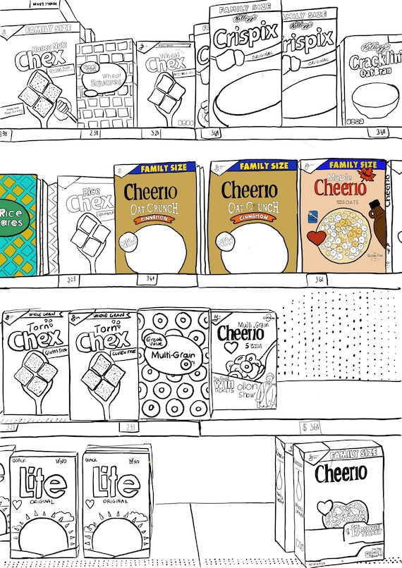 Cereal Box Coloring Page