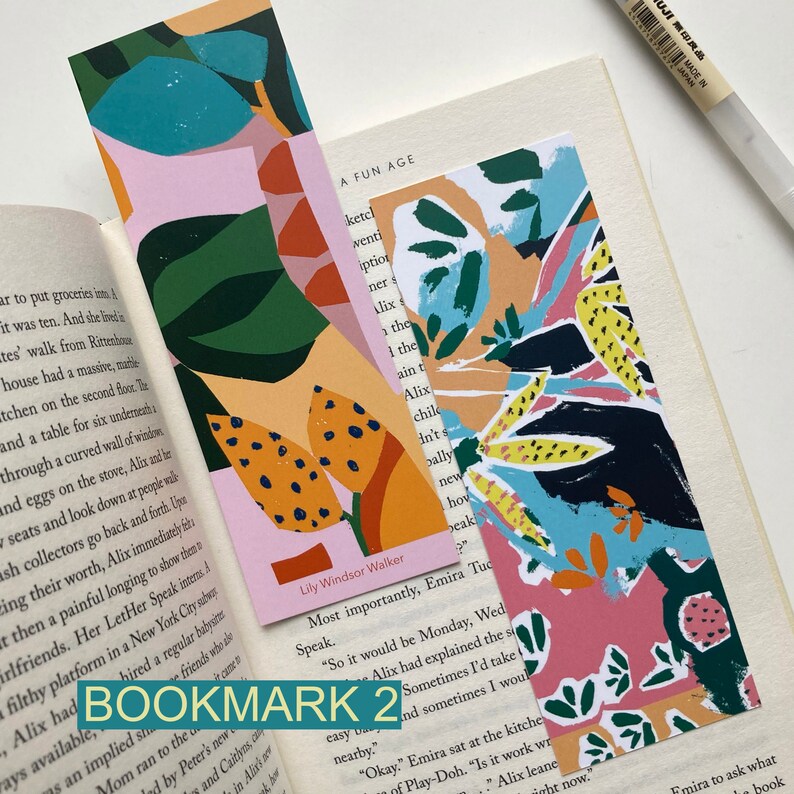 Double Sided Colourful Bookmarks, Assorted Packs, Floral Abstract Art ...