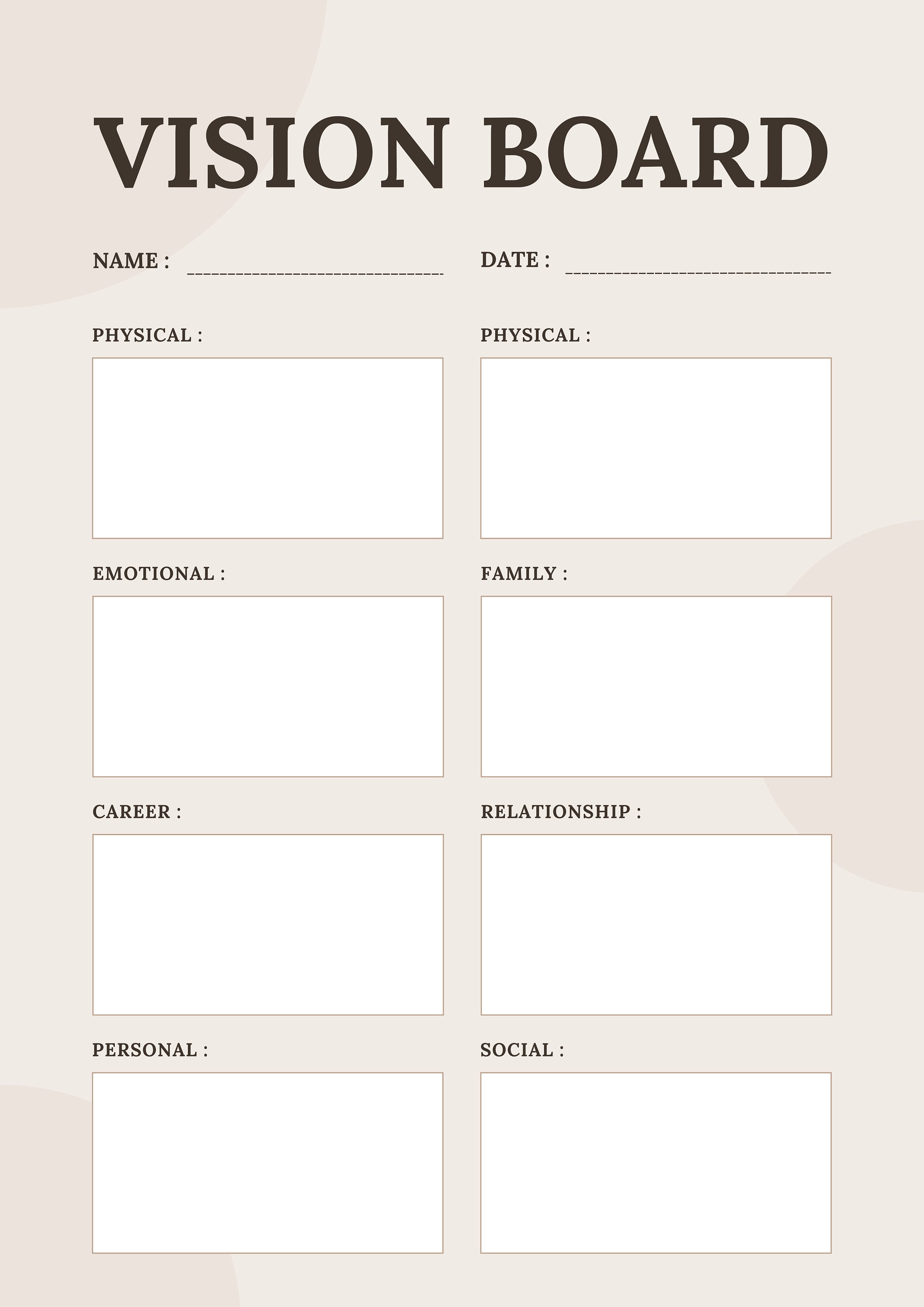 Vision Board Printable, Digital Vision Board, Goal Planner Affirmation ...