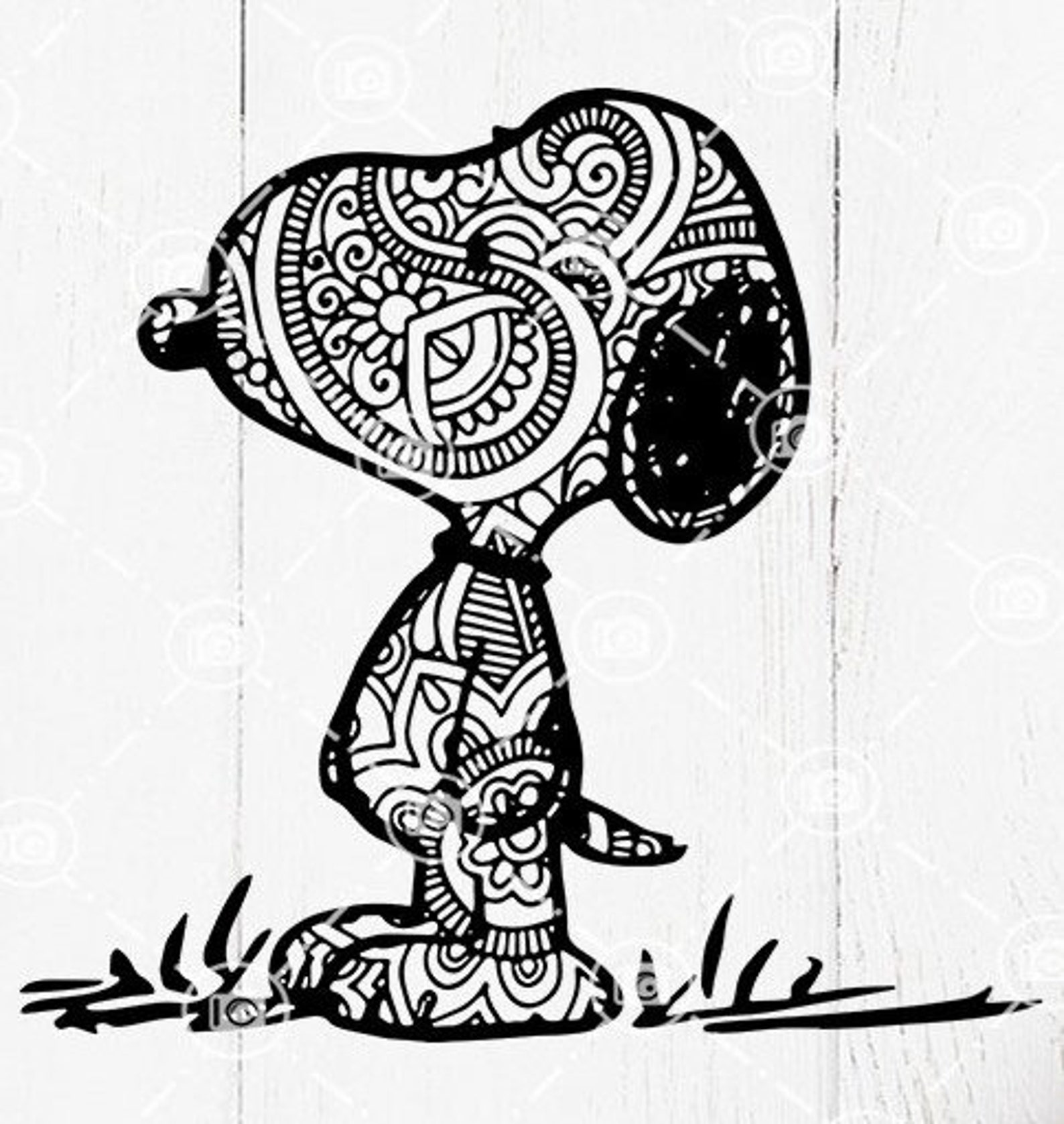 Snoopy Mandala SVG Snoopy Fleur SVG Mandala SVG Zentangle | Etsy