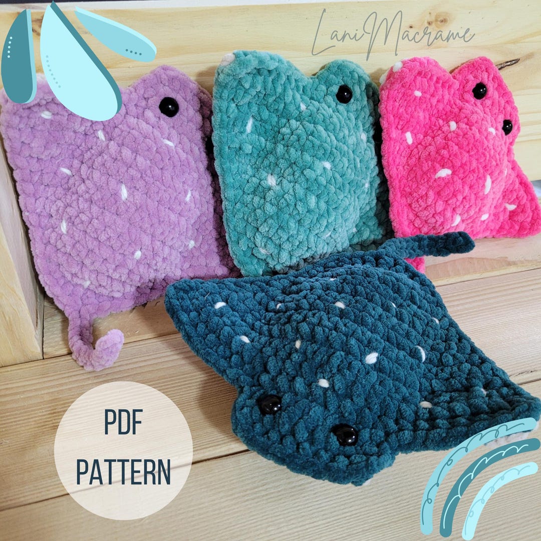 PATTERN Low-sew Stingray Plushie Crochet Pattern / Premier Parfait ...