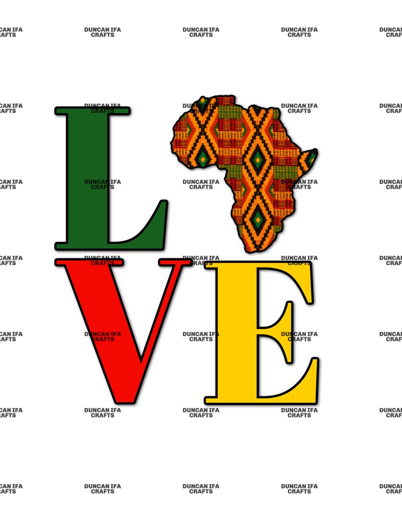 Love Kente African Clipart Png Jpg Svg Archivos digitales - Etsy México