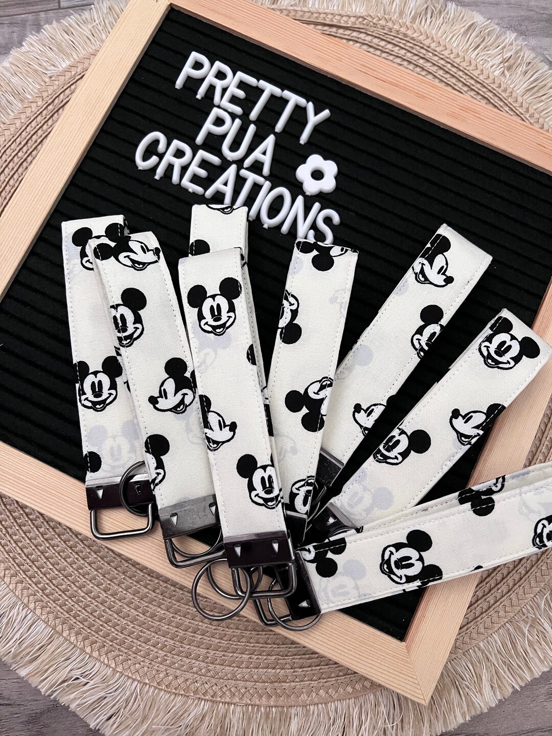 Mickey Mouse Keychain Disney Keychain Mickey Lanyardfabric ...