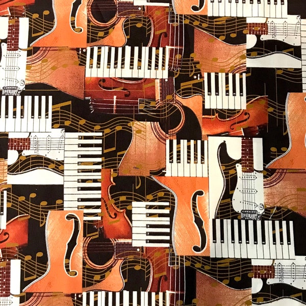 Guitar Quilting Fabric - Etsy