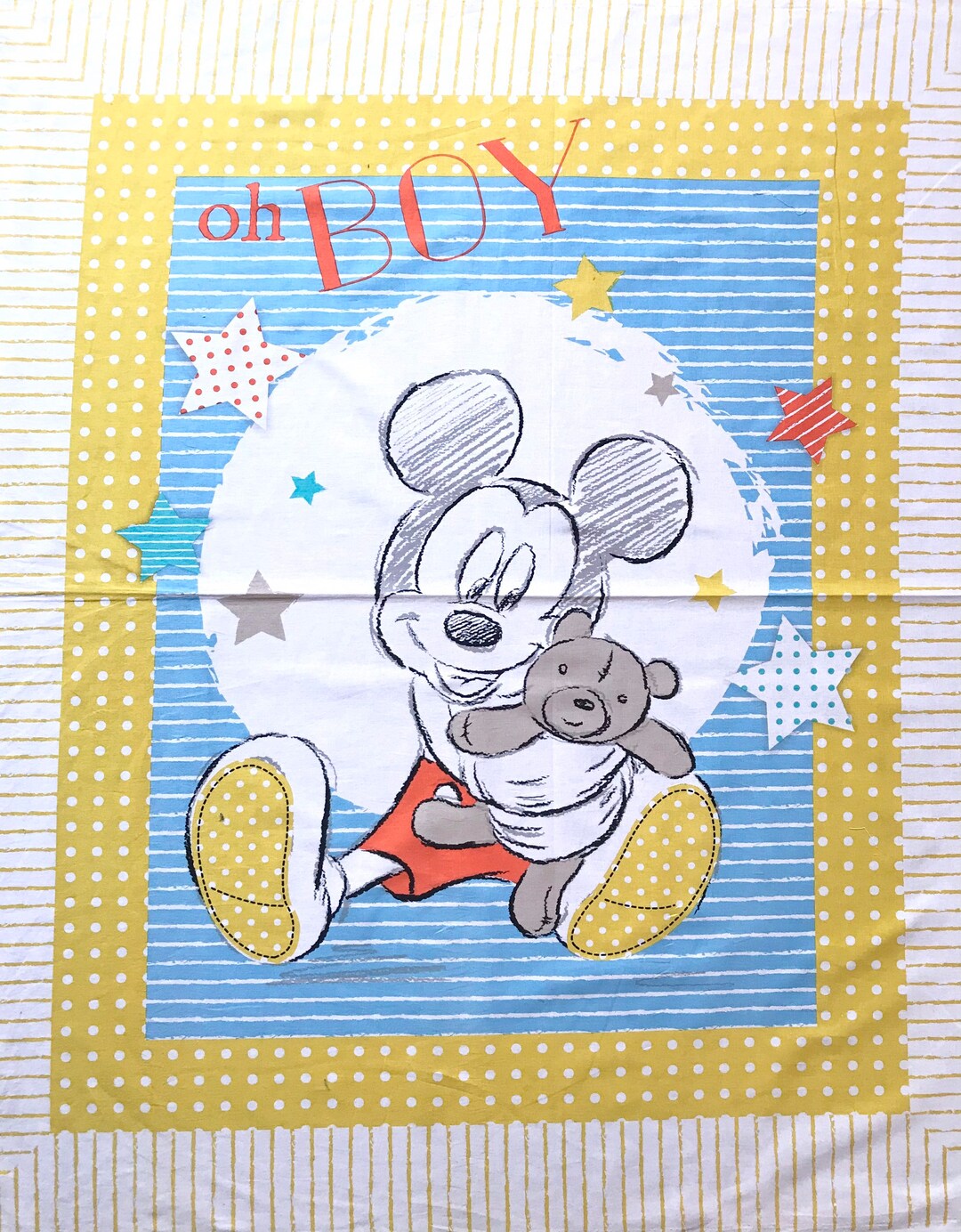 Oh Boy Mickey Mouse Panel Quilting Panels 100% Cotton Baby Mickey ...