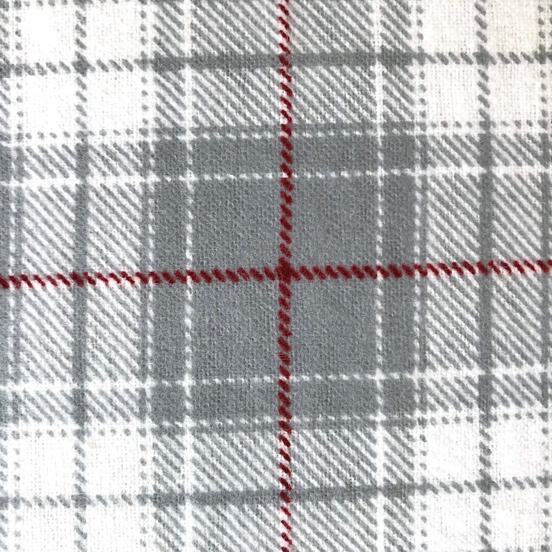 Grey Plaid 100% Cotton Flannel Fabrics - Cotton Flannelette - Etsy