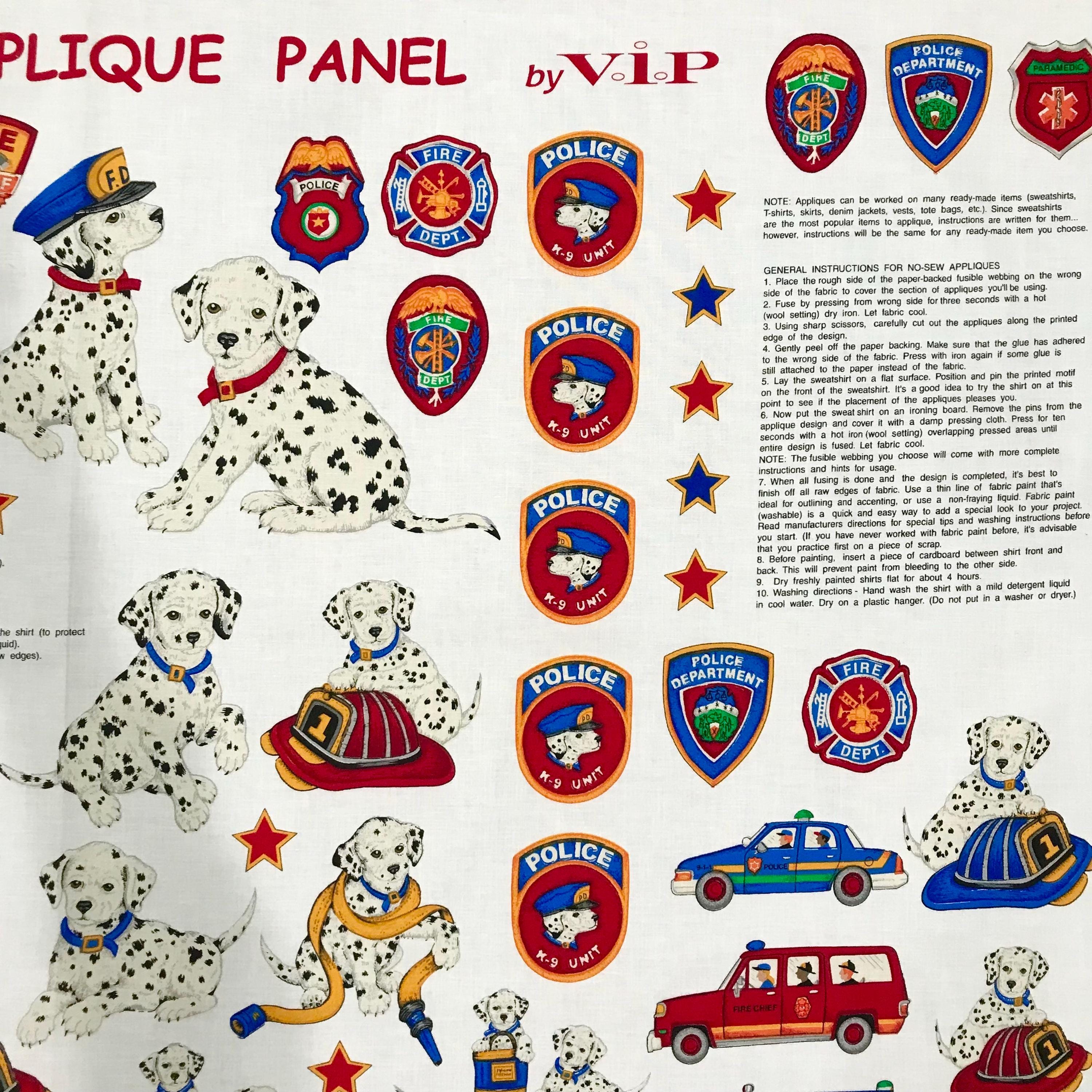 Rescue Friends Applique Panel - Firefighter Cotton Panel - Police ...