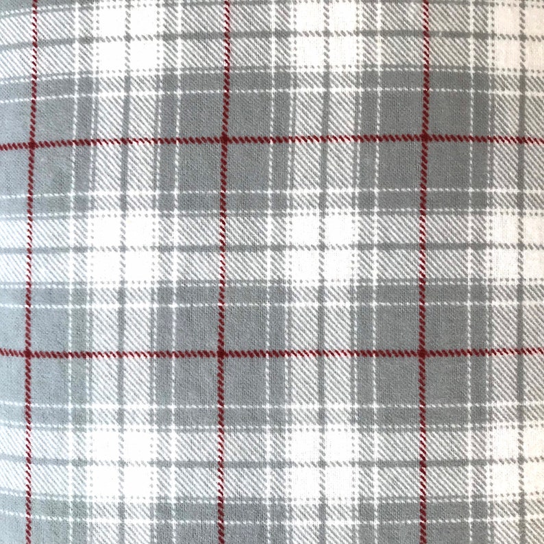 Grey Plaid 100% Cotton Flannel Fabrics - Cotton Flannelette - Etsy