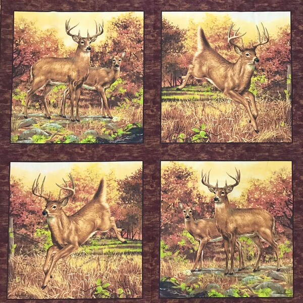 Deer Panel Fabric - Etsy