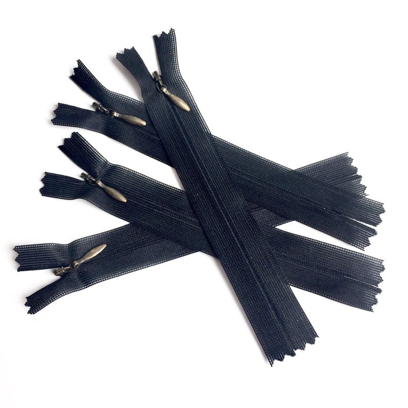 5 Inches Invisible Zipper - BLACK - Hidden - Metal Attached - Etsy