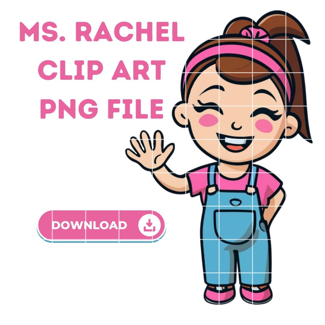 Ms. Rachel Clip Art, Digital Download, Cartoon Ms. Rachel PNG Image ...