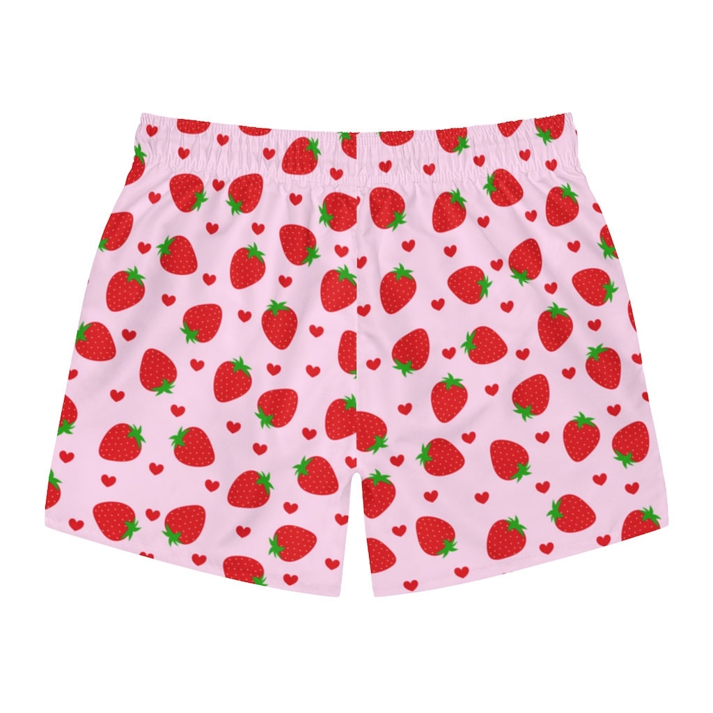 Kawaii Cottage Core Pink Strawberry Swim Trunks, Kawaii Cottage Core ...
