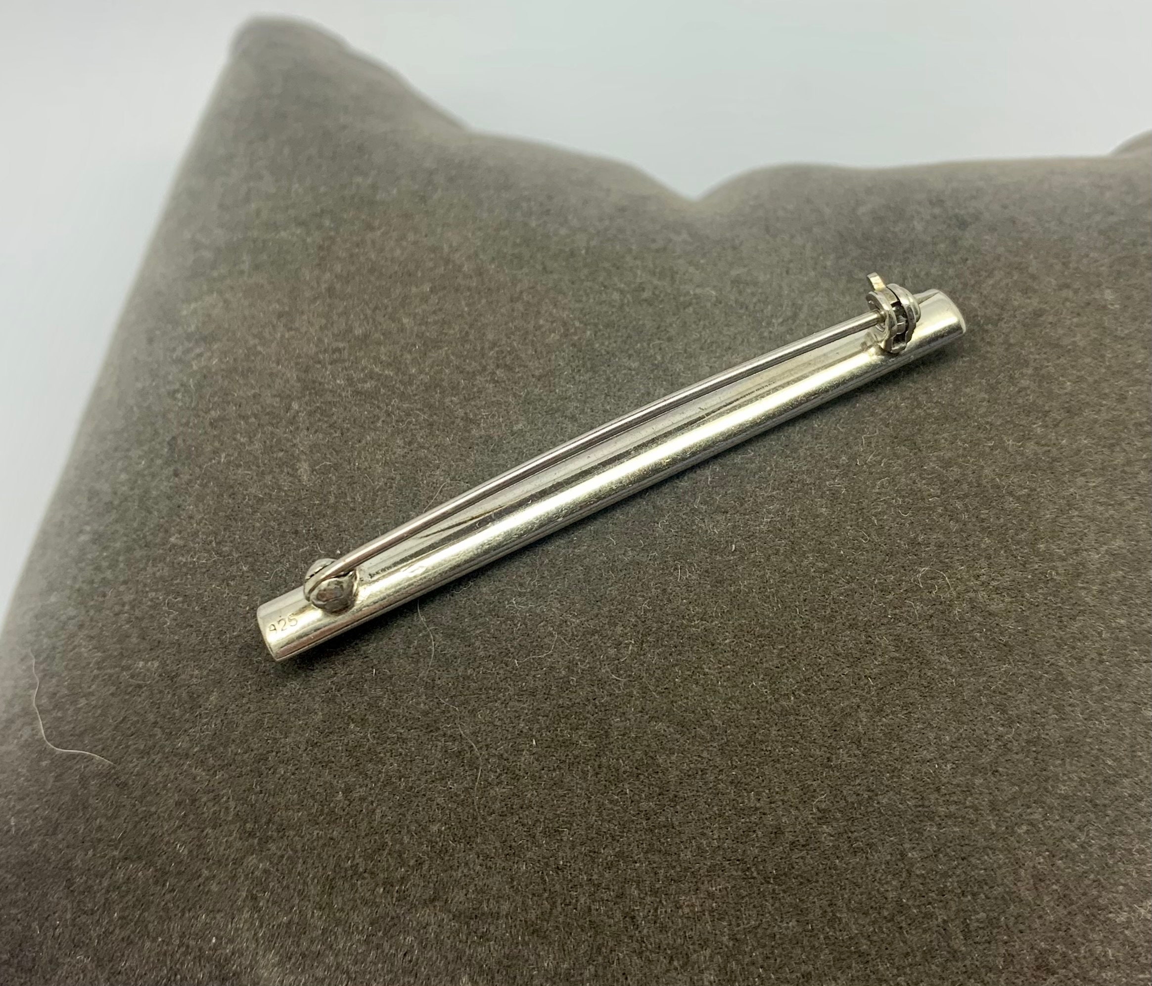 Vintage Diamond and Solid Silver Two Tone Tie Pin - Etsy