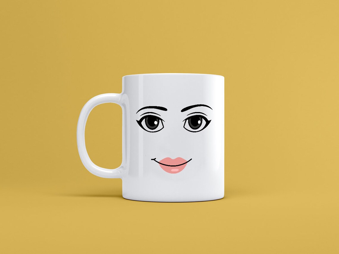 Roblox Woman Face Mugs Funny Gamer Ceramic Mugs Birthday Etsy