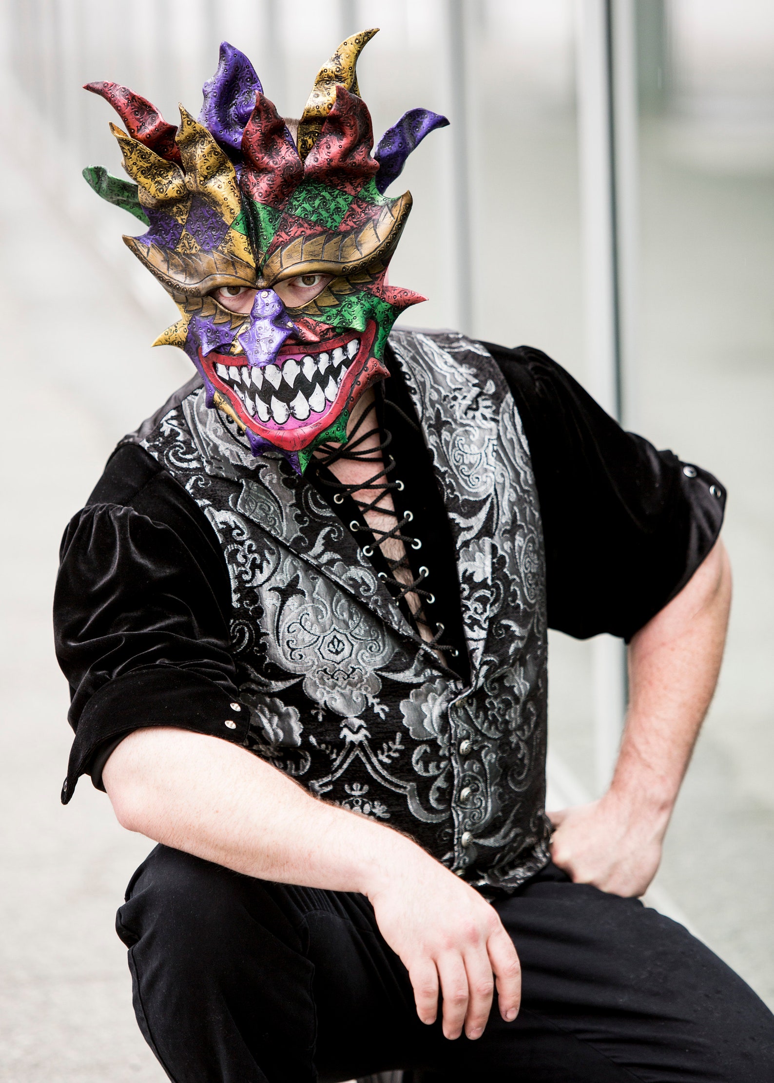 Demonic Jester Mardi Gras Leather Mask / Masquerade Mask / - Etsy UK