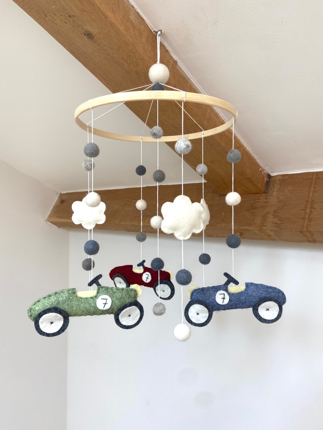 Car Baby Mobile, Vintage Racing Car Nursery Decor, NASCAR Made to Order ...