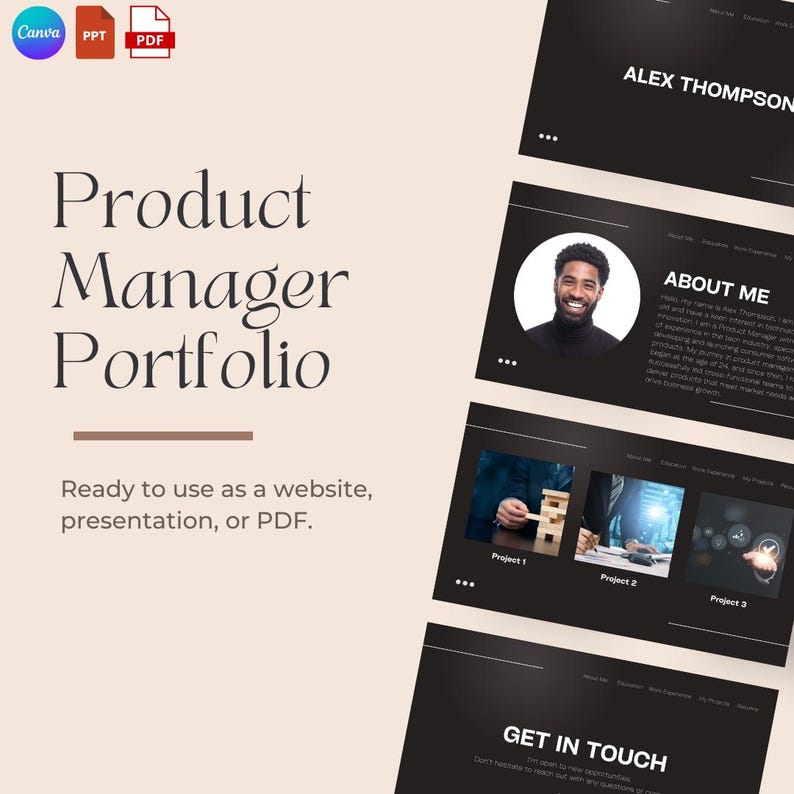 Minimalist Product Manager Portfolio Template Canva, Product Manager ...