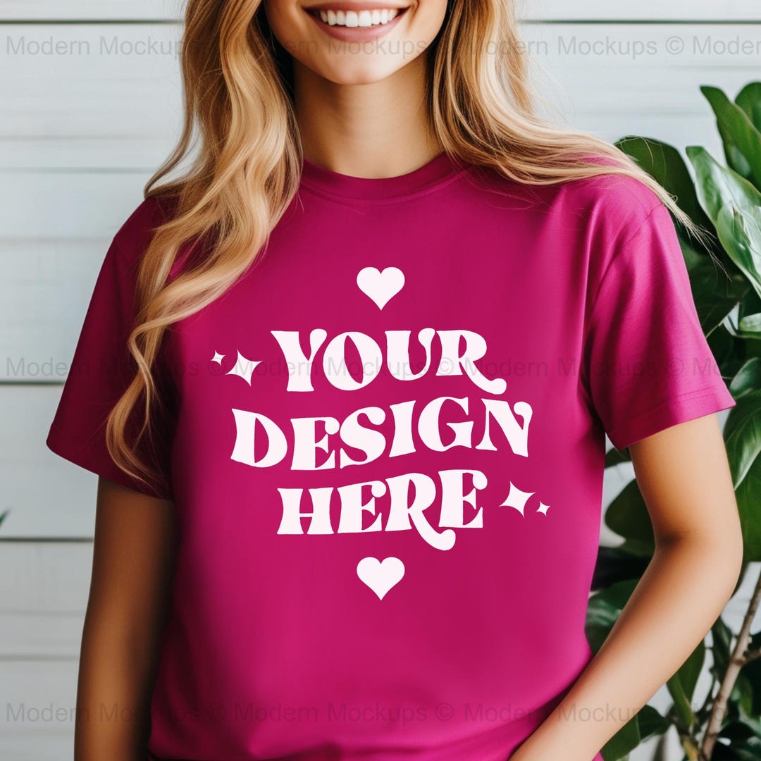 Bella Canvas 3001 Berry Tshirt Mockup | 3001 Berry T-shirt Mockup ...