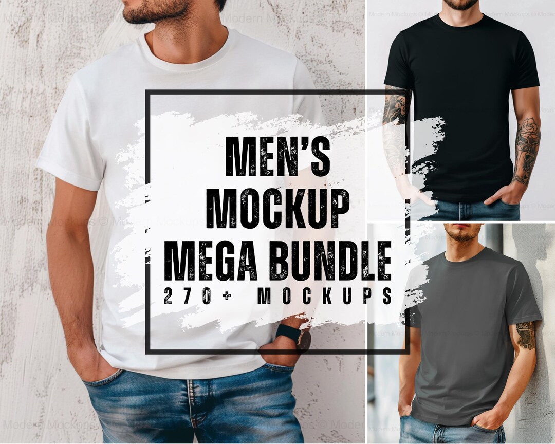 Men's Mockup Mega Bundle Tshirt Men Bella Canvas 3001 Mockup Gildan ...