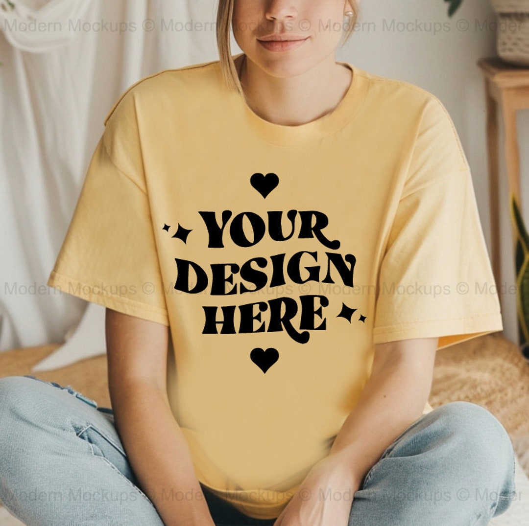 Butter Comfort Colors 1717 Mockup, Comfort Colors Women Shirt, 1717 ...