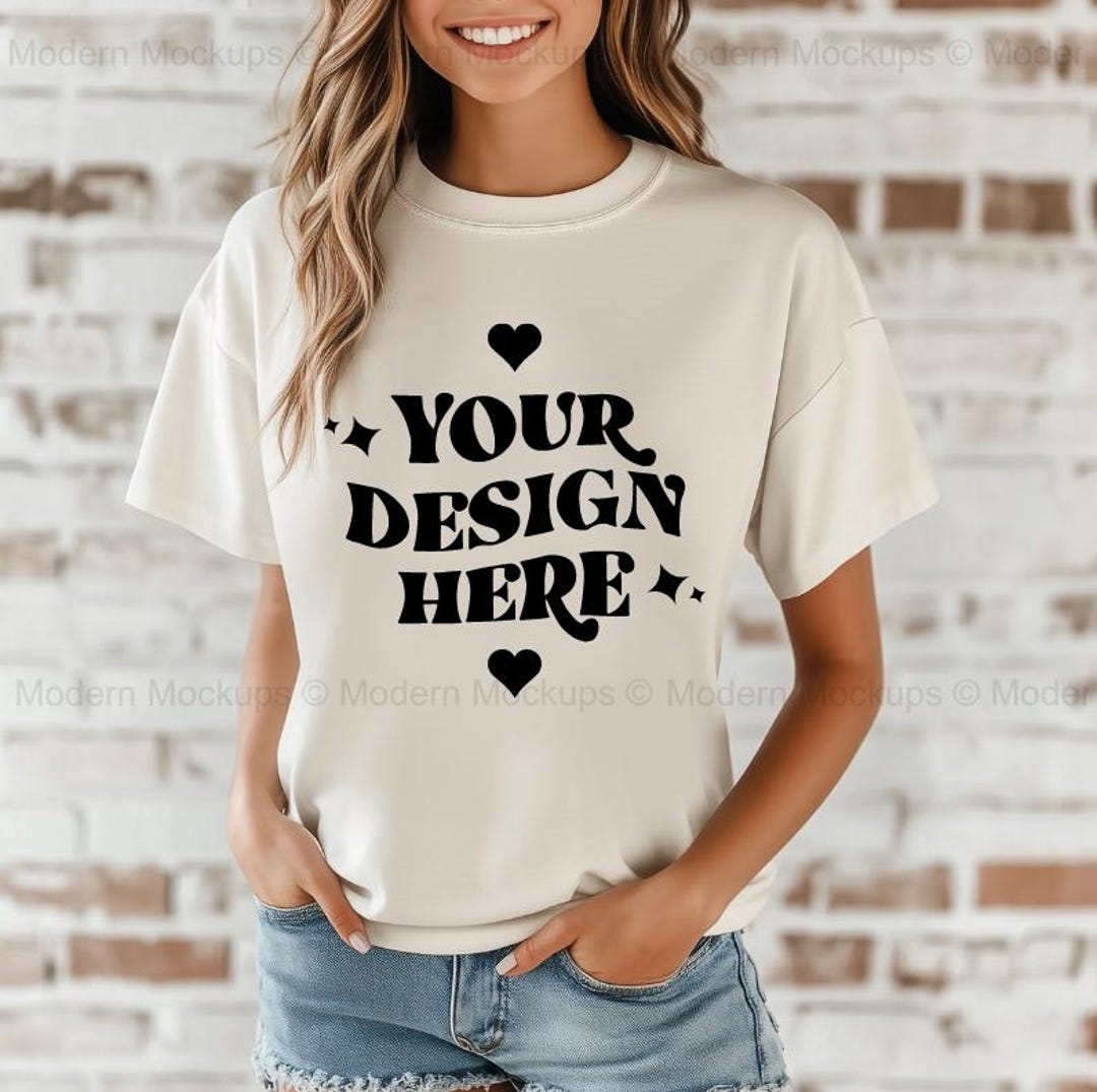 Ivory Comfort Color C1717 Tshirt Mockup, Ivory Clothing Mock up C1717 ...