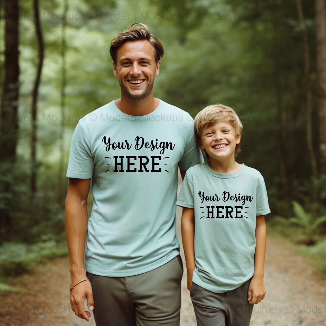 Mint - Father and Son Tshirt Mockups, Matching Tshirt Mockups, Tshirt ...
