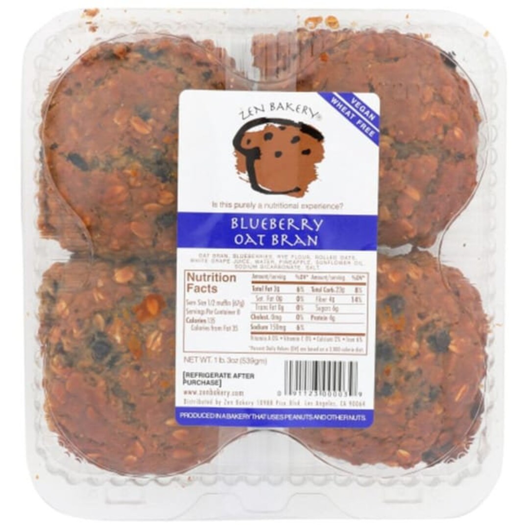 Zen Bakery Blueberry Oat Bran Muffins (4-pack) - Zen Bakery Muffins - Etsy