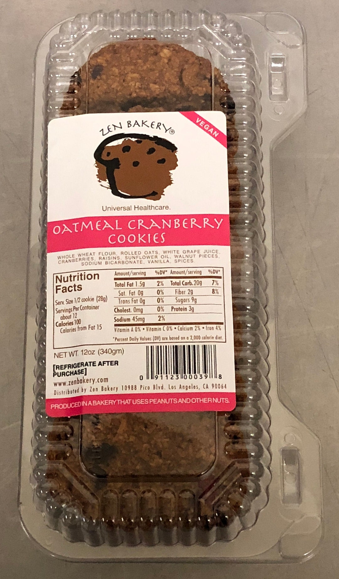 Zen Bakery Oatmeal Cranberry Cookies - Etsy