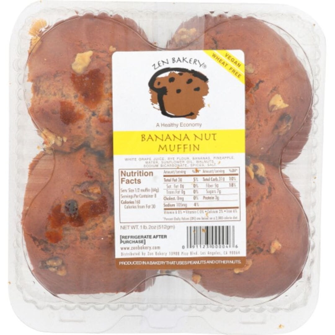 Zen Bakery Banana Nut Muffins (4-pack) - Zen Bakery Muffins - Etsy