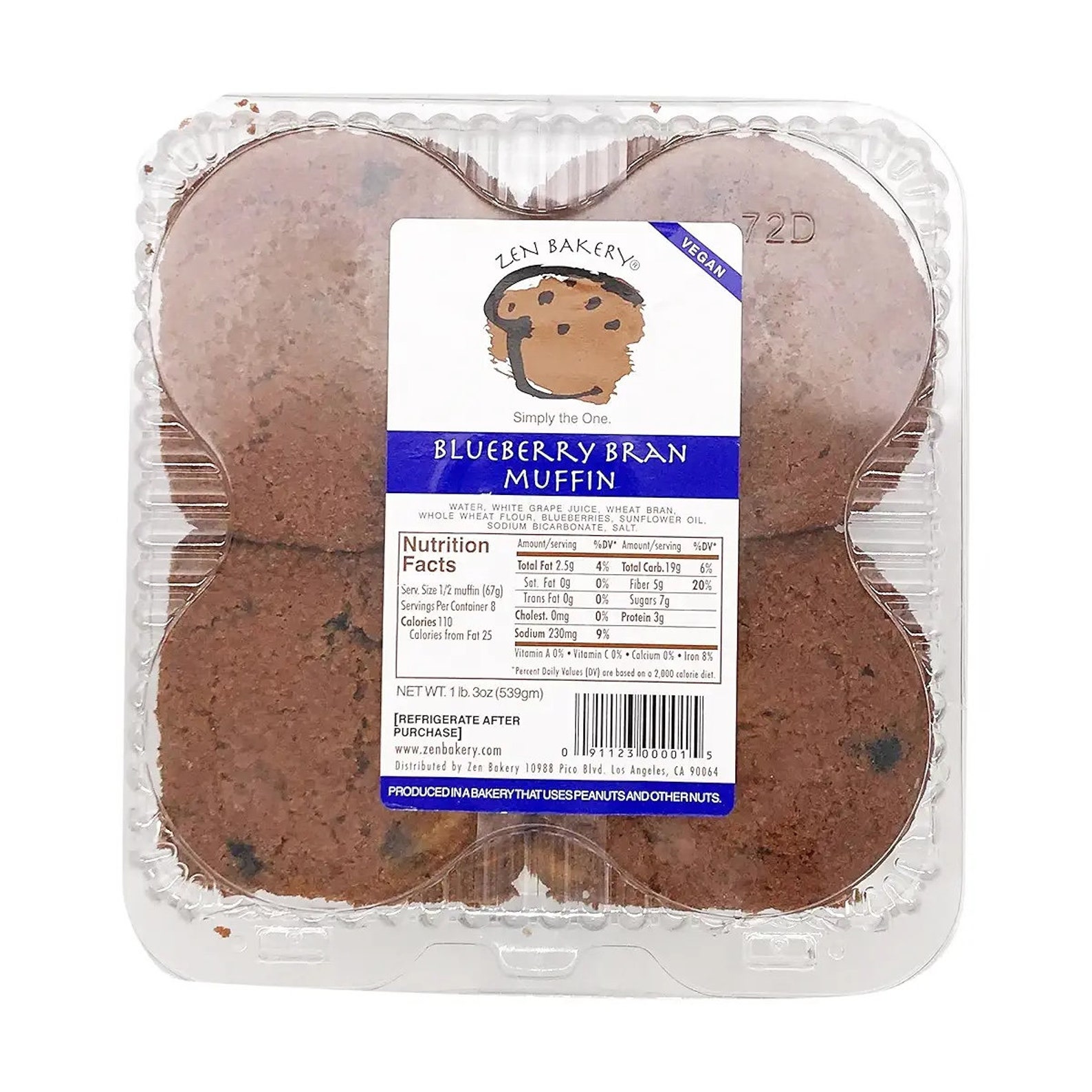Zen Bakery Blueberry Bran Muffins (4-pack) - Zen Bakery Muffins - Etsy