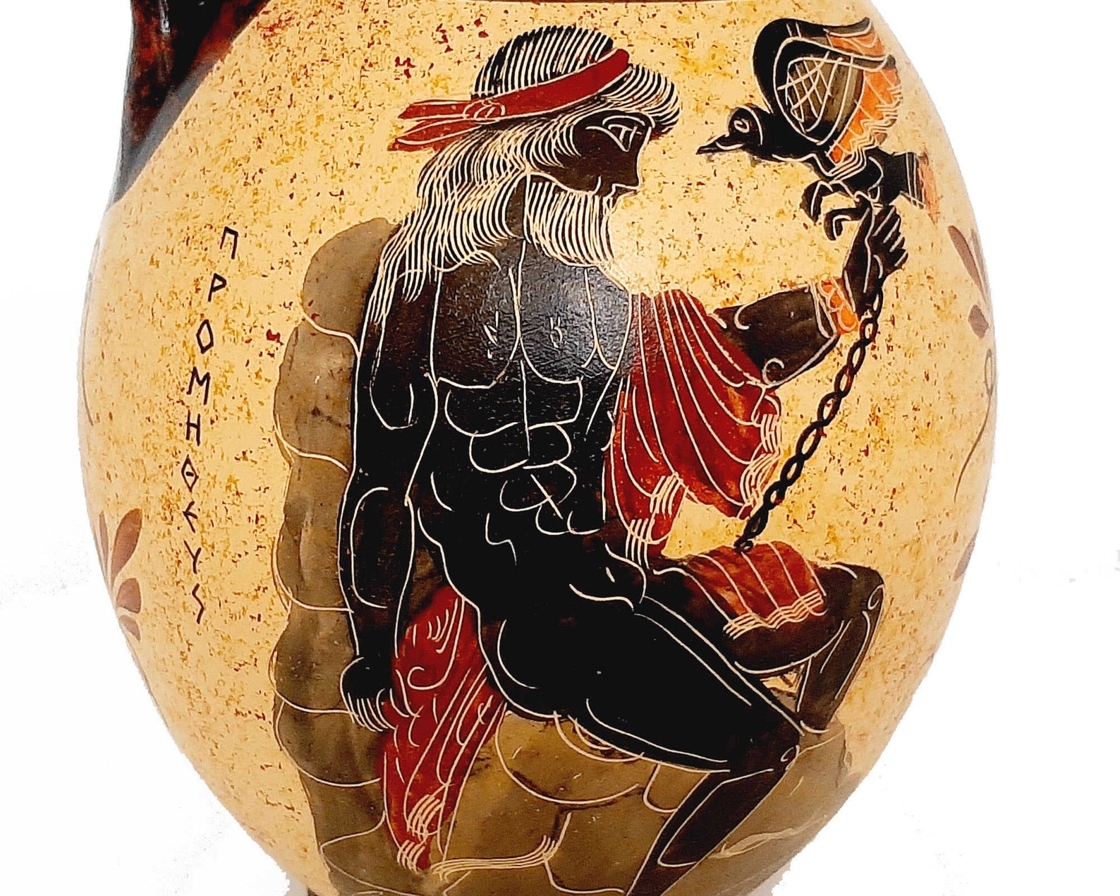 Greek Pottery Vase 22cm prometheus With Eaglegoddess Artemis - Etsy