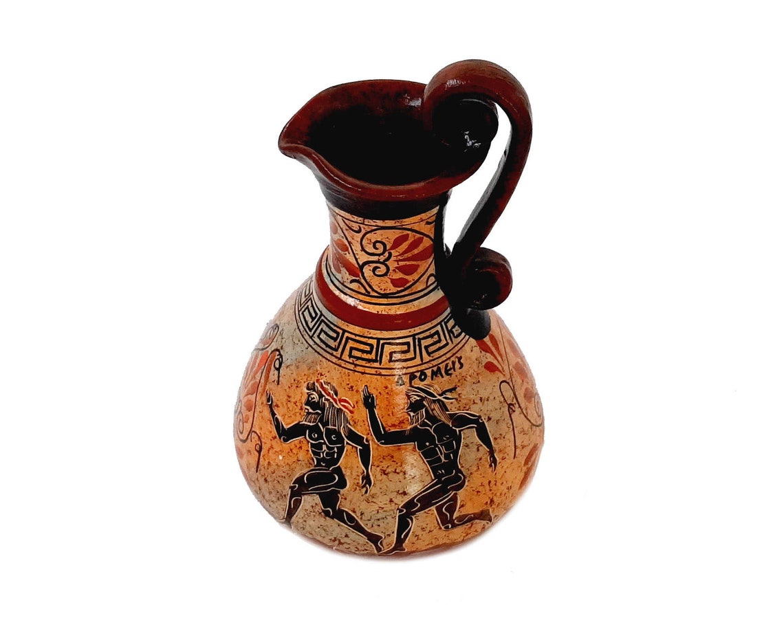 Ancient Greek Jar Vase 19cmmulticoloredshowing Themes From - Etsy