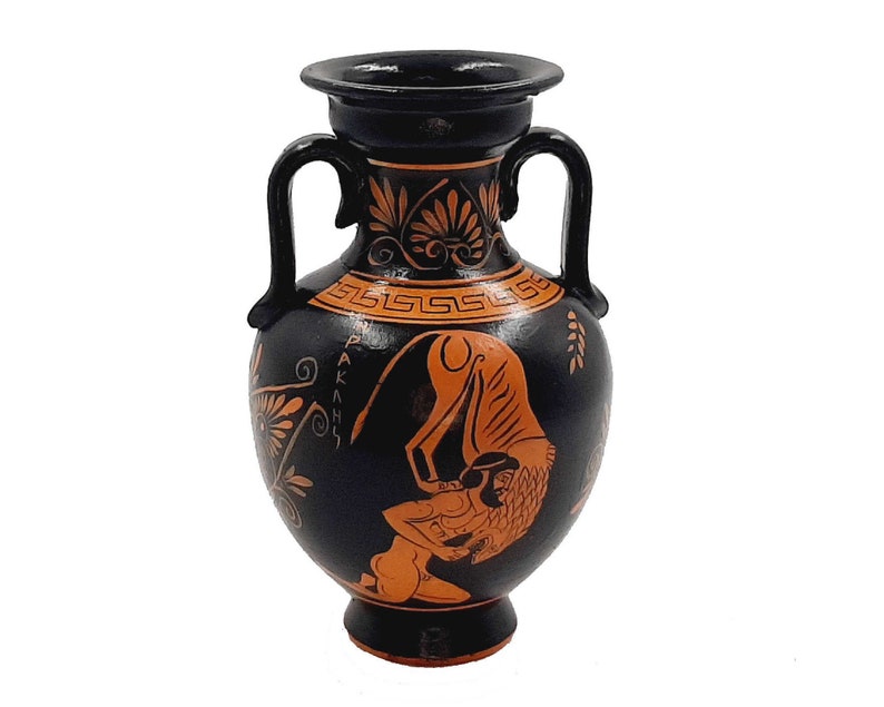 Greek Pottery red Figure Amphora 17cmhercules With Nemean - Etsy