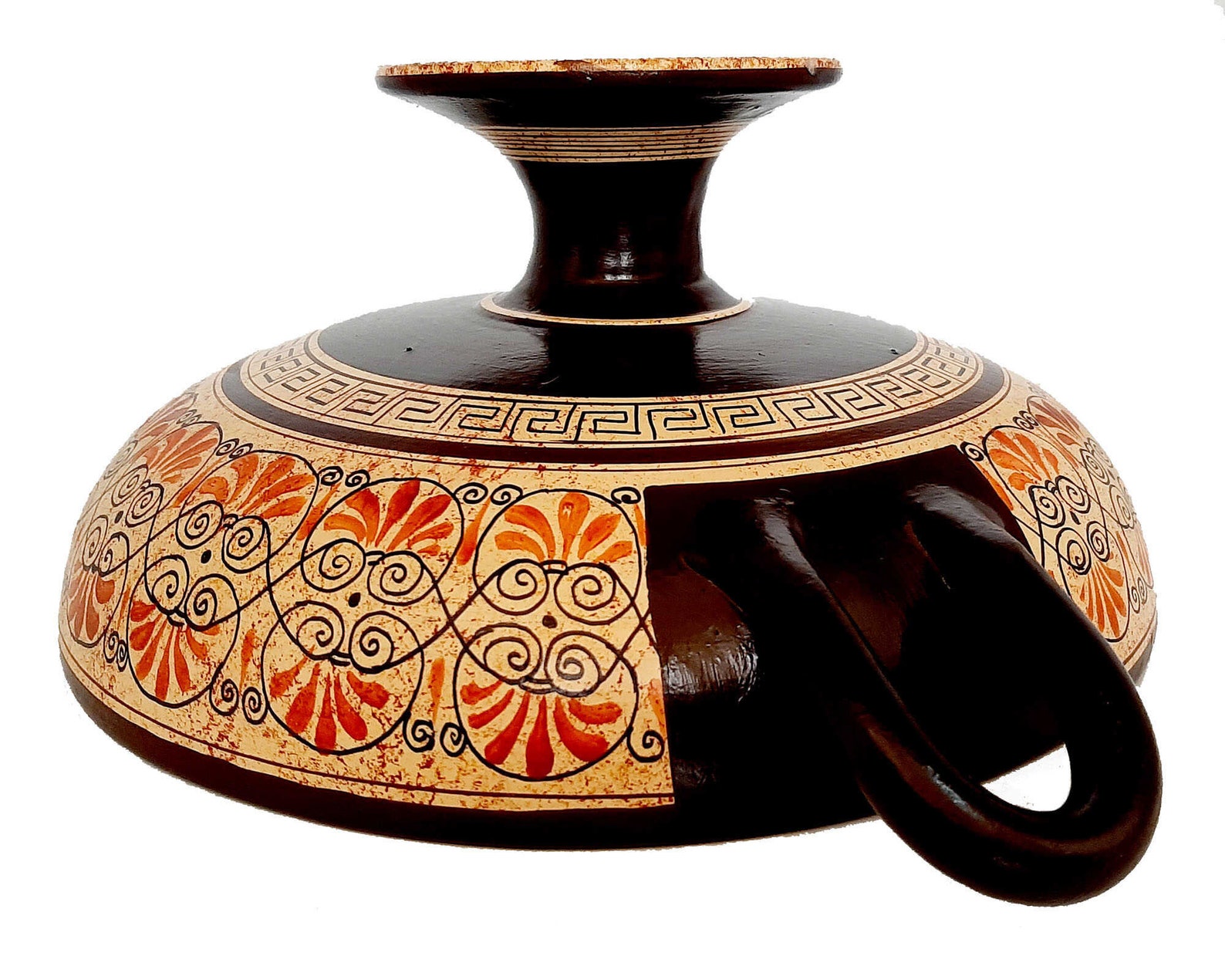 Greek Pottery Kylix 31cm,god Dionysus With Satyrs - Etsy
