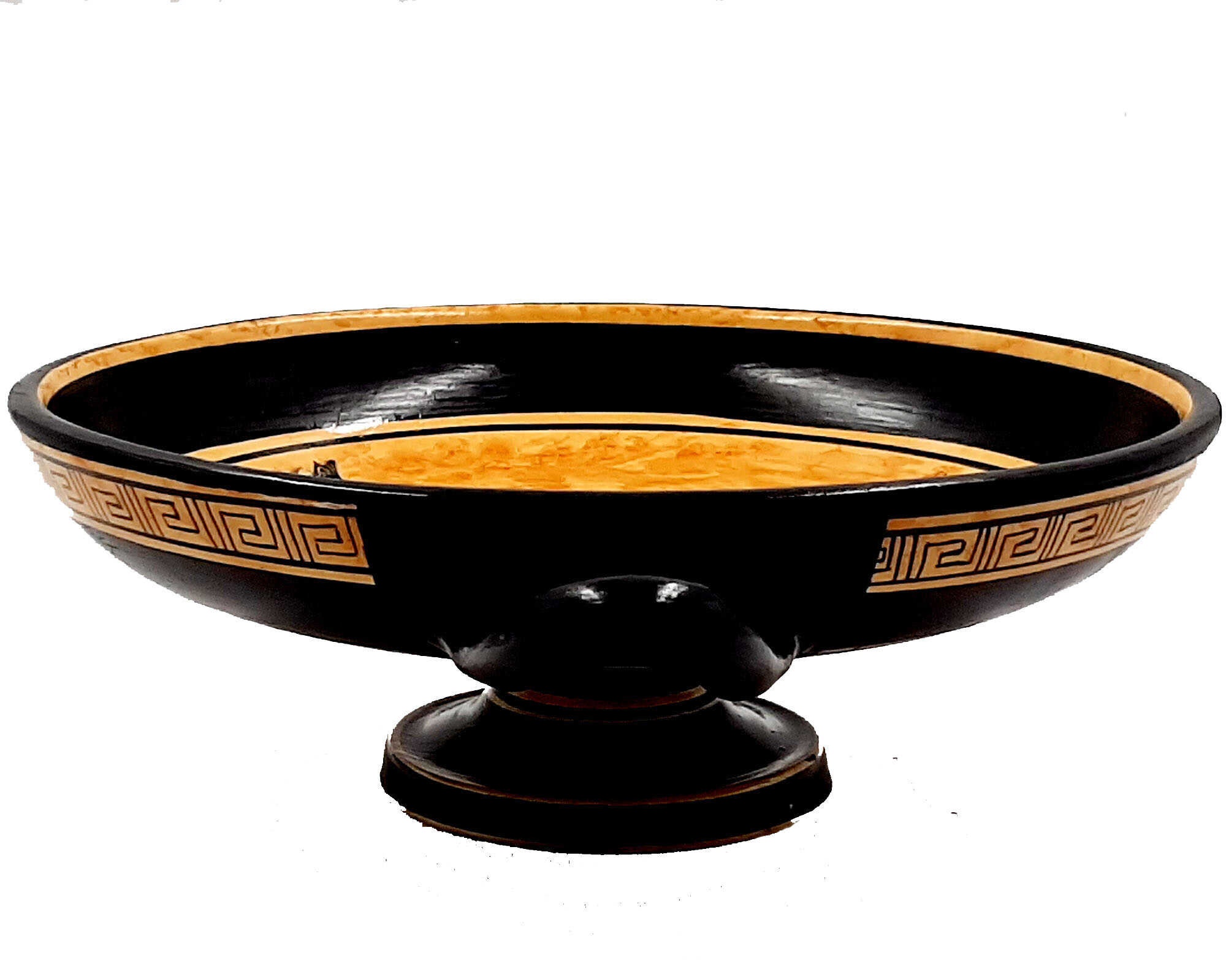Greek Kylix 26cm,black Figure Pottery,showing God Poseidon and Goddess ...