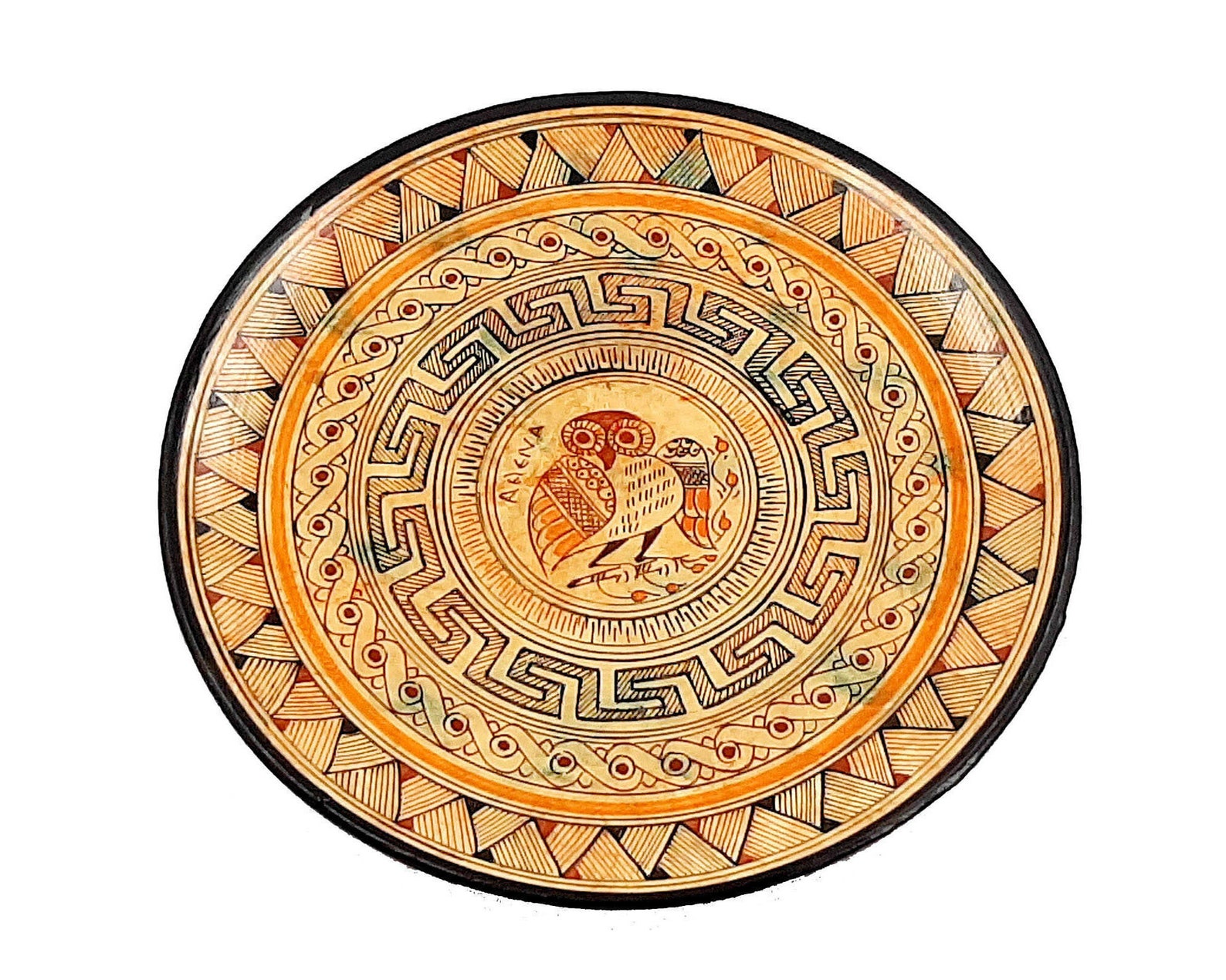 Ancient Greek Plate 20cm Geometric Greek Potteryowl in the - Etsy