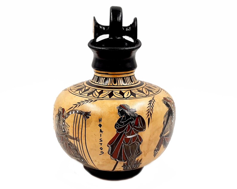 Ancient Greek Vase 20cmblack Figure Rhodian Oinochoeshowing - Etsy