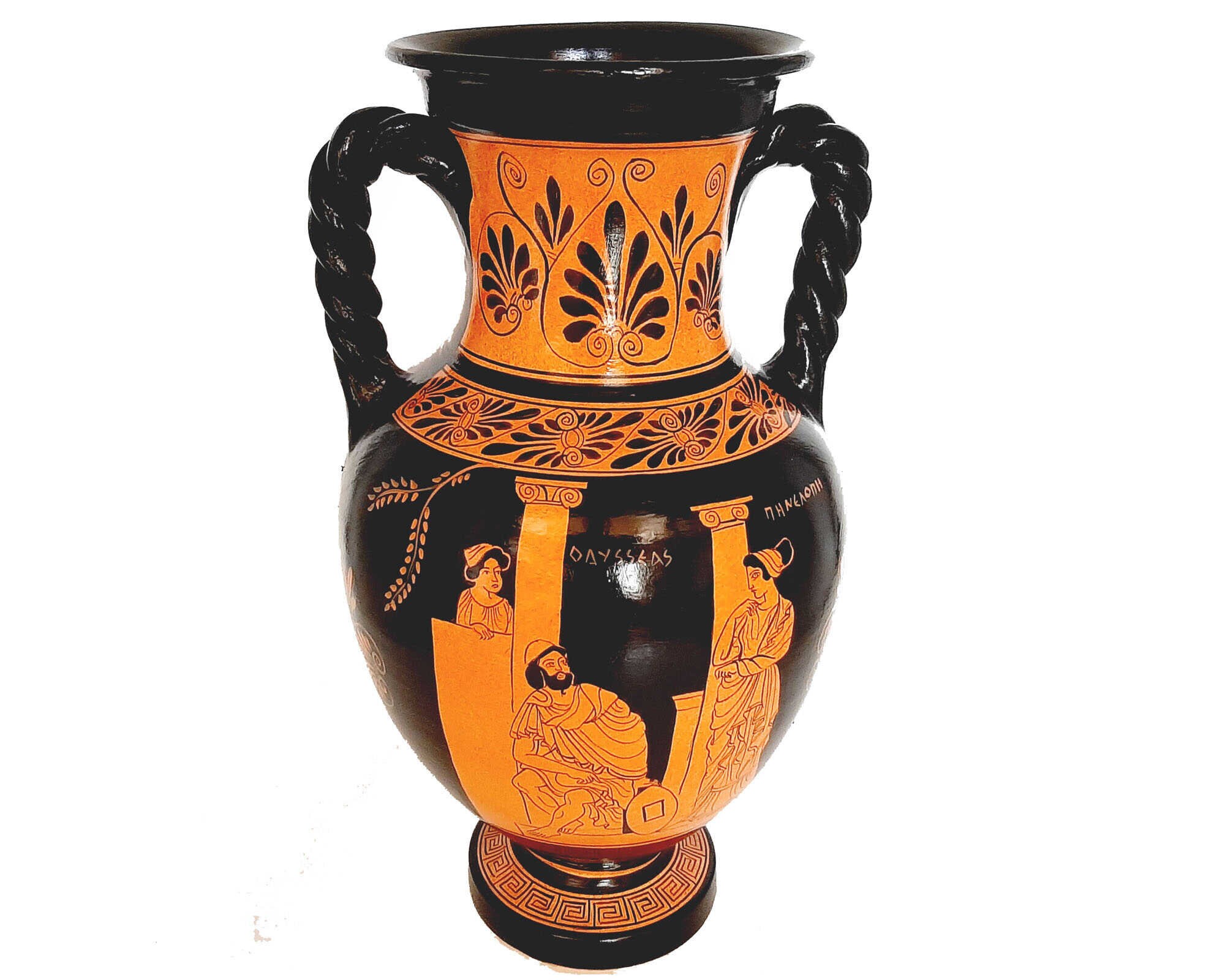Fine Art Ceramics Red figure Pottery Amphora with lid 19,5cm,Hercules ...