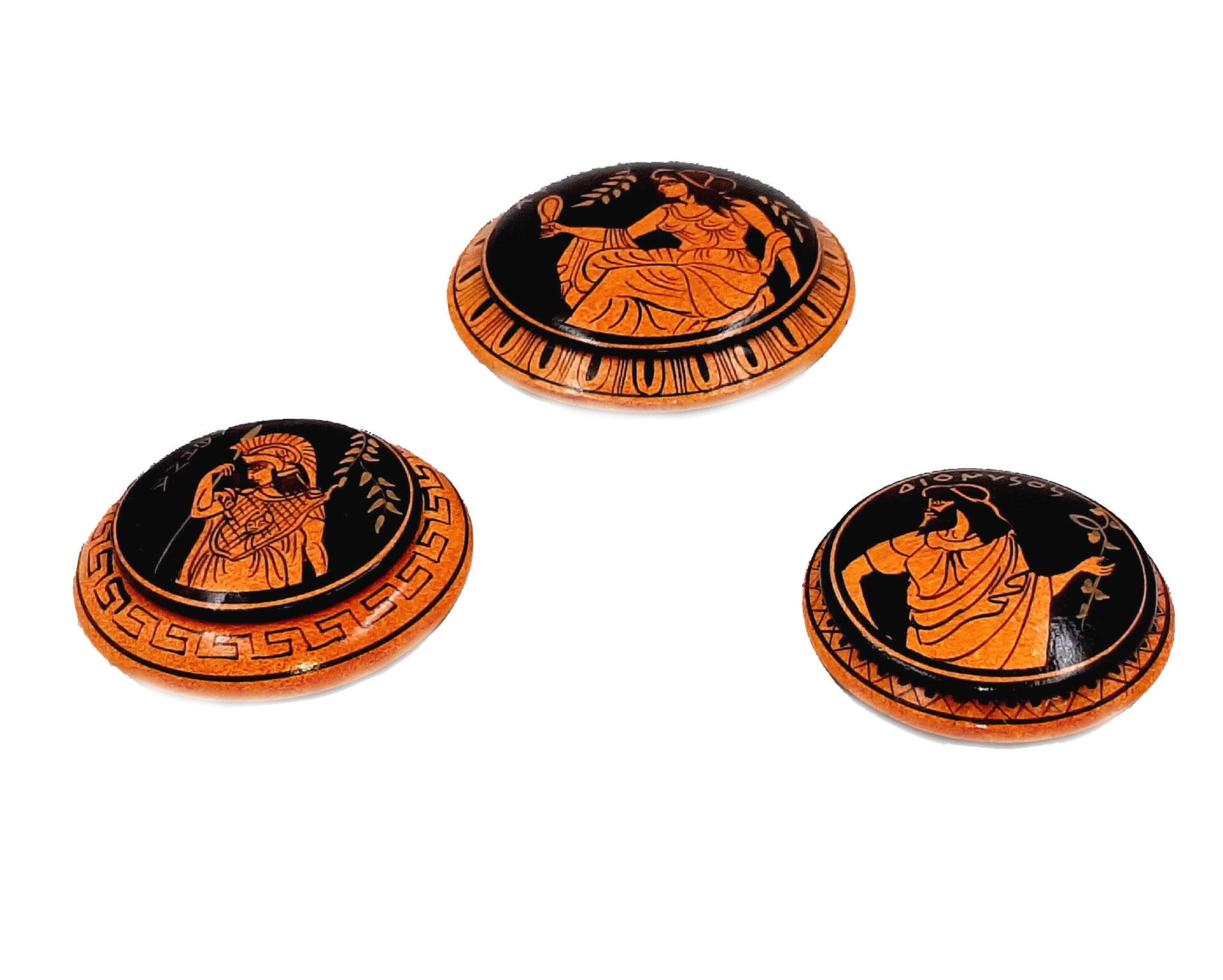 Set of 3 Ancient Greek PyxisRed Figure PotteryShowing 3 | Etsy