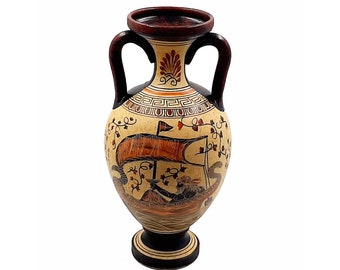 Greek Pottery Pot Vase 26cm, Zeus With Leda and Triton - Etsy