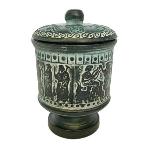 Relief Terracotta Pottery,pyxis Vessel With Lid 13cm,ancient Greek ...